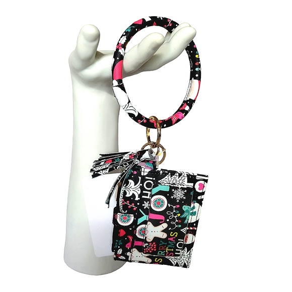 Bags | Braceletkey Ringwallet With Holidays Print | Poshmark